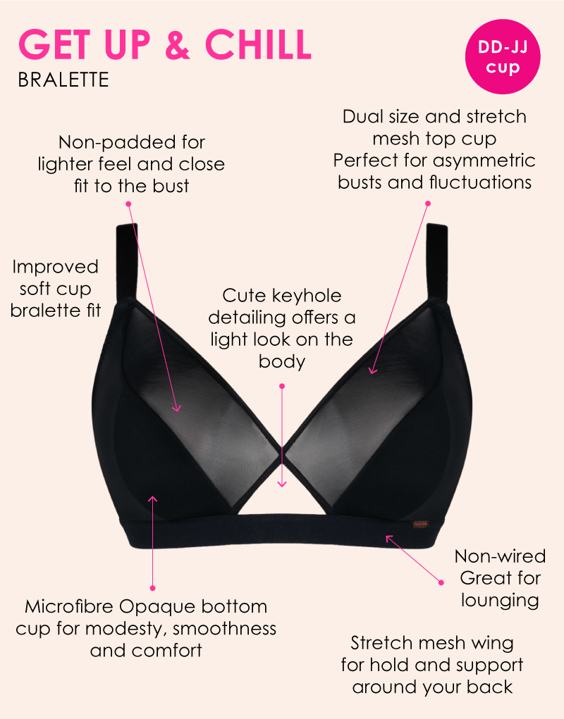 Curvy Kate Get Up and Chill Non-Wired Bralette Black – Curvy Kate UK