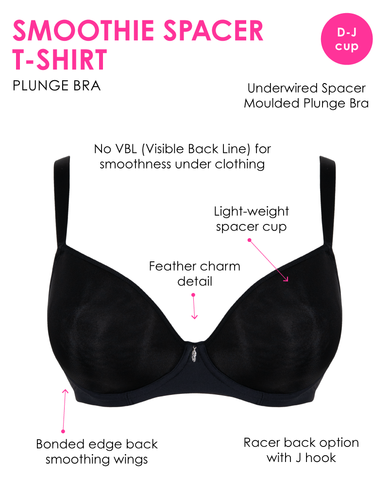 Curvy Kate Smoothie Spacer Moulded T Shirt Plunge Bra Black – Curvy Kate UK