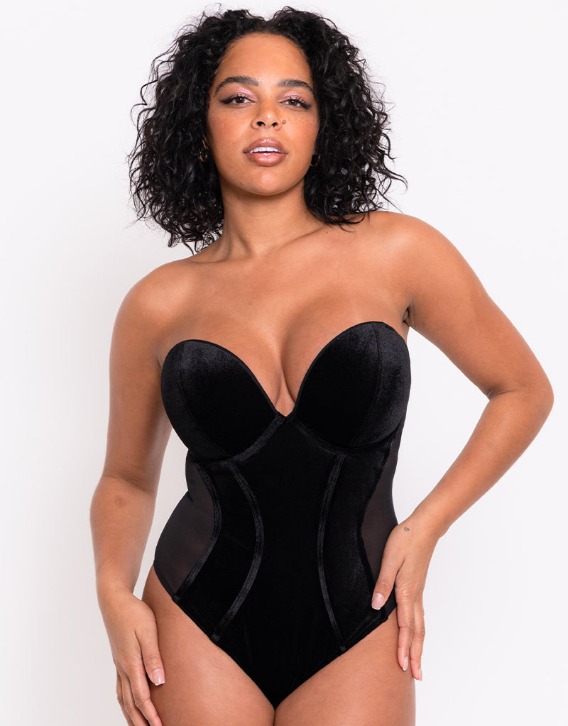 Scantilly Icon Plunge Strapless Multiway Padded Body Black – Curvy Kate UK
