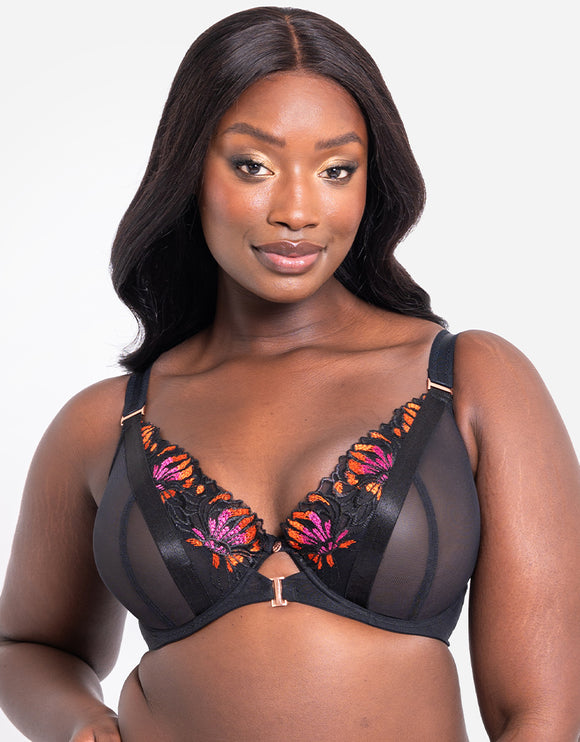 Scantilly Mesmerise Plunge Bra Black Multi – Curvy Kate UK