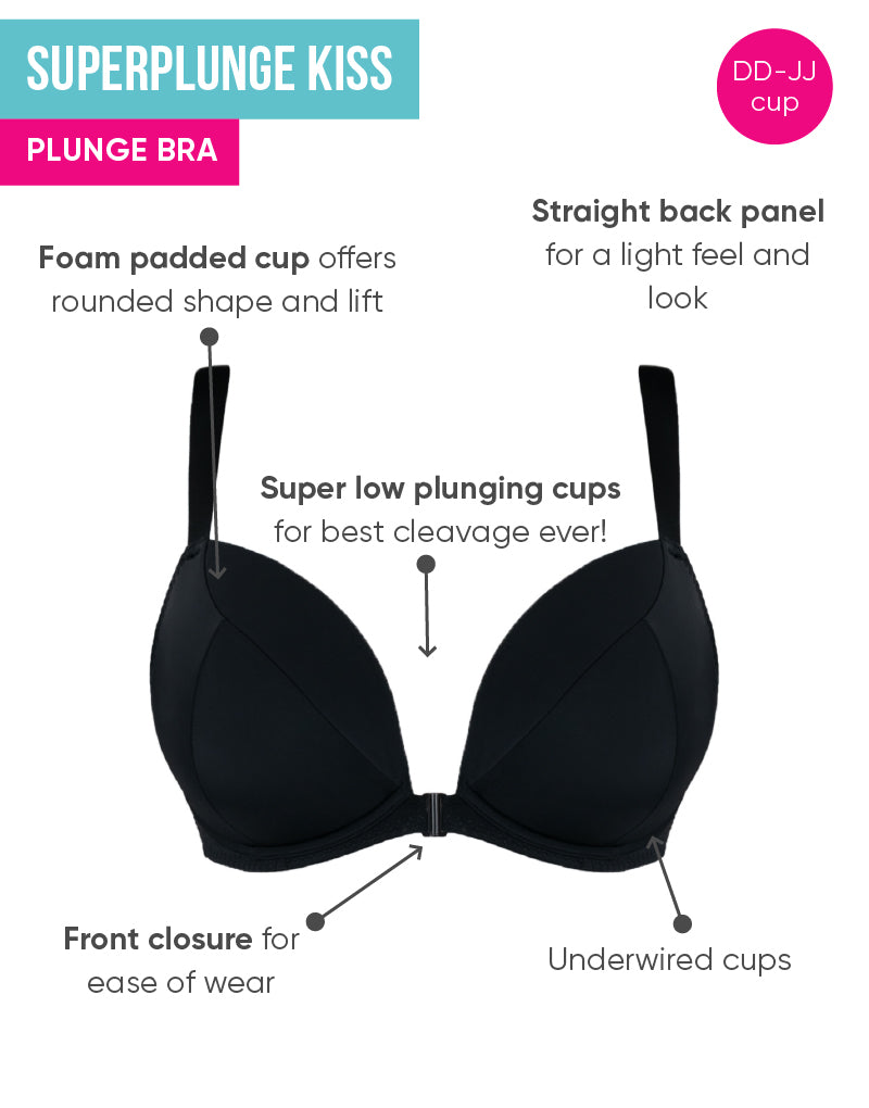 Curvy Kate Superplunge Kiss Padded Plunge Bra Black – Curvy Kate UK